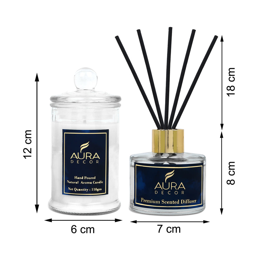 AuraDecor Blue Premium Reed Diffuser Gift Set ||Aroma Diffuser