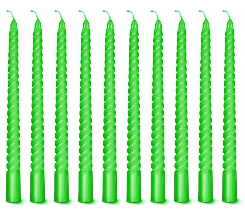 AuraDecor Spiral Taper Candles Set of 10, Unscented Dripless Candlesti