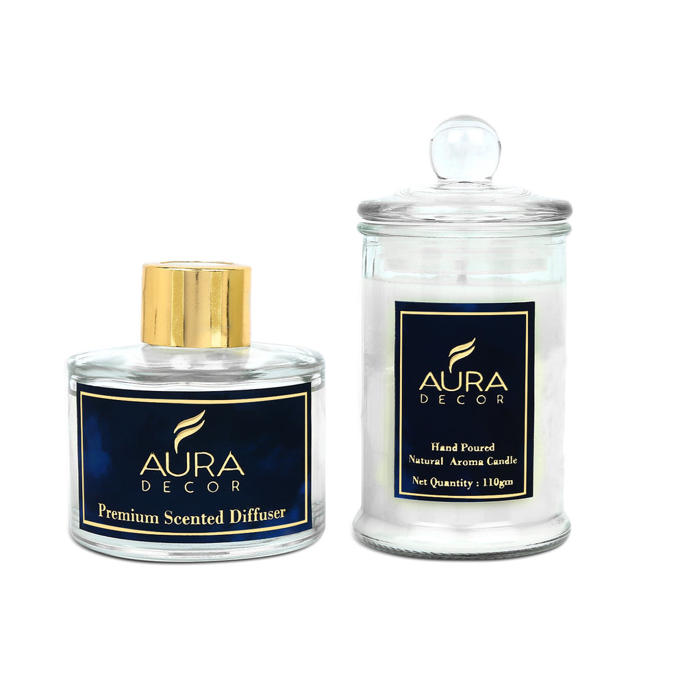 AuraDecor Blue Premium Reed Diffuser Gift Set ||Aroma Diffuser