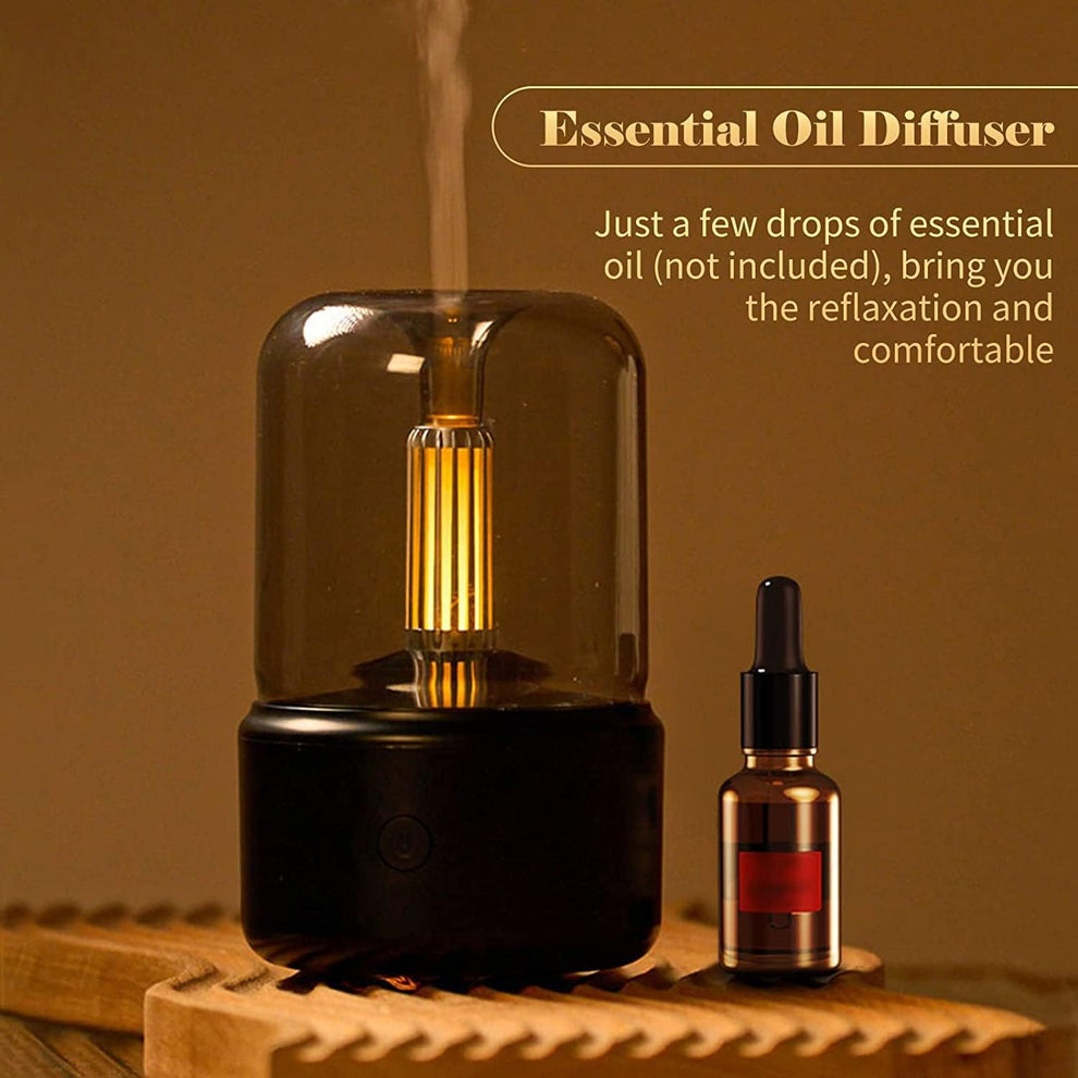 AuraDecor Candlelight Style Diffuser 120mL Auto-Shut Off Mist Humidifi